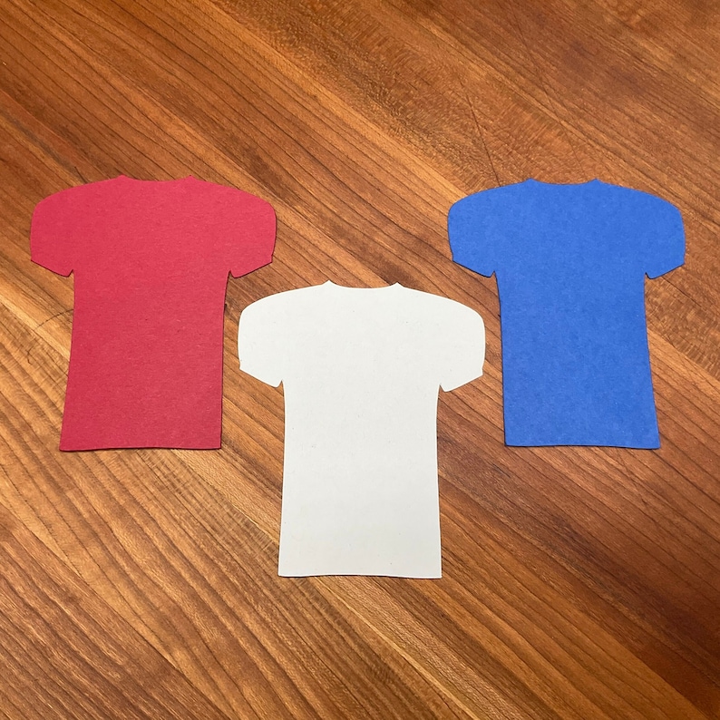 Die Cut Football Jersey Card Stock Cut Outs Set of 24 - Etsy