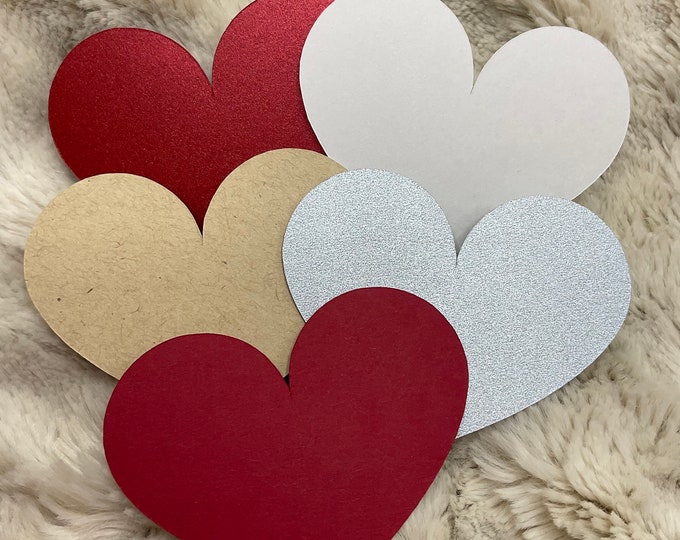 7 Inch Paper Heart Large Paper Heart Cardstock Heart With Optional ...