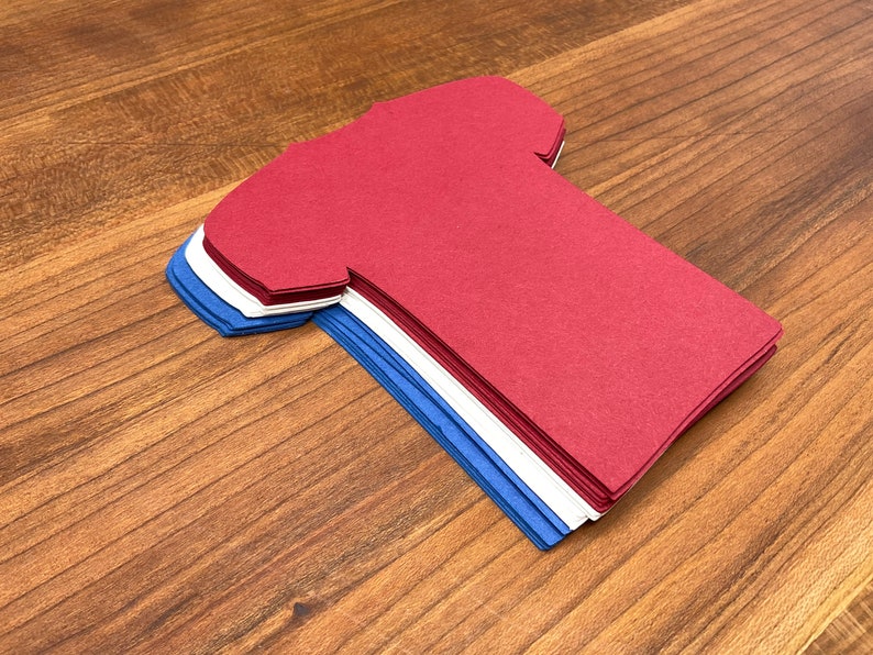 Die Cut Football Jersey Card Stock Cut Outs Set of 24 - Etsy