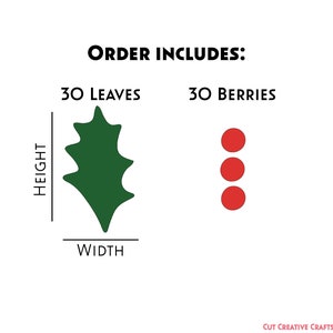 Holly Berries Paper Cut Outs 60 Pieces Bulletin Board Die Cuts on Card ...