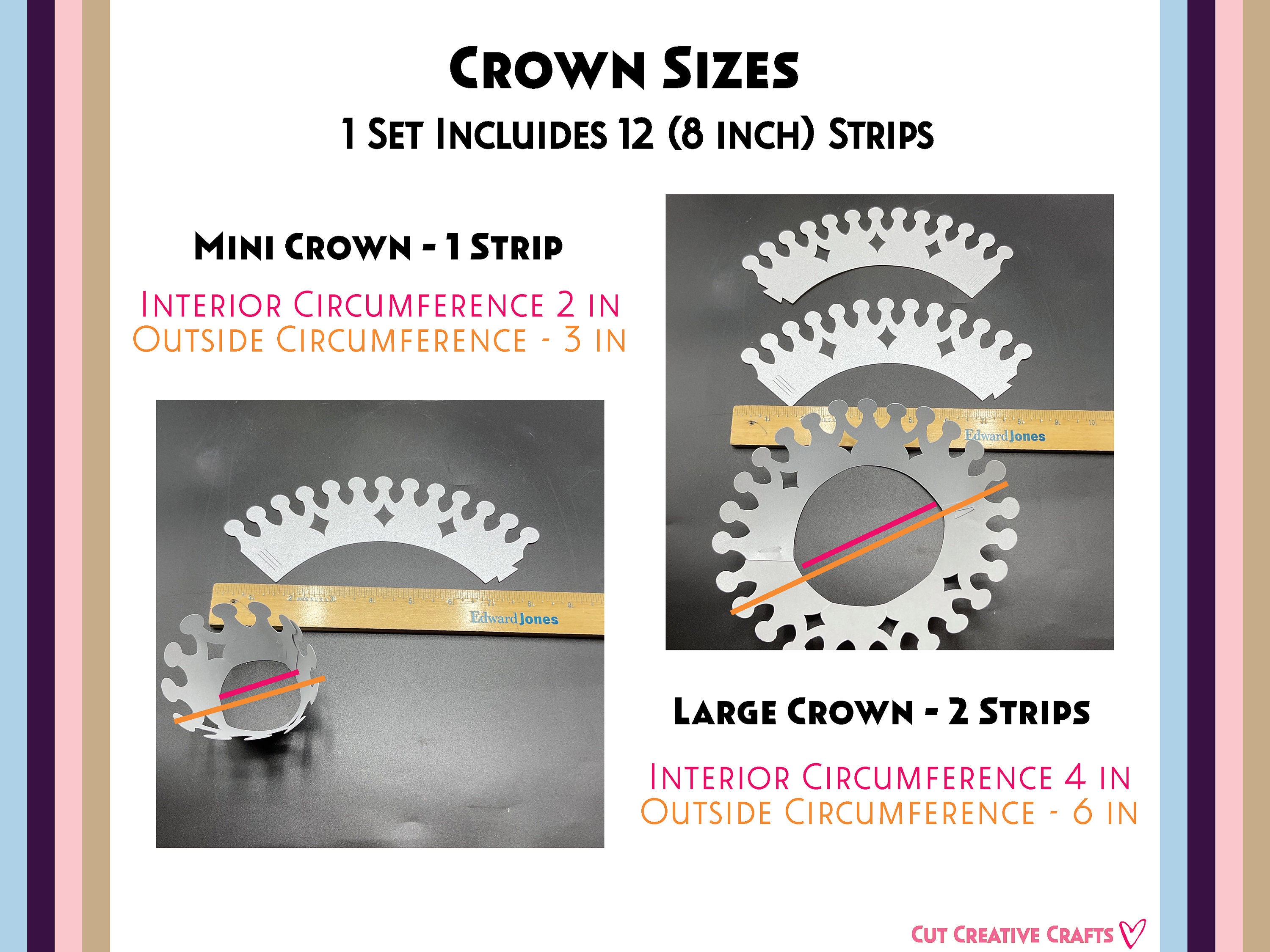 Die Cut Paper Princess Crowns Set of 12 Strips, Makes 6 Large Crowns - Etsy