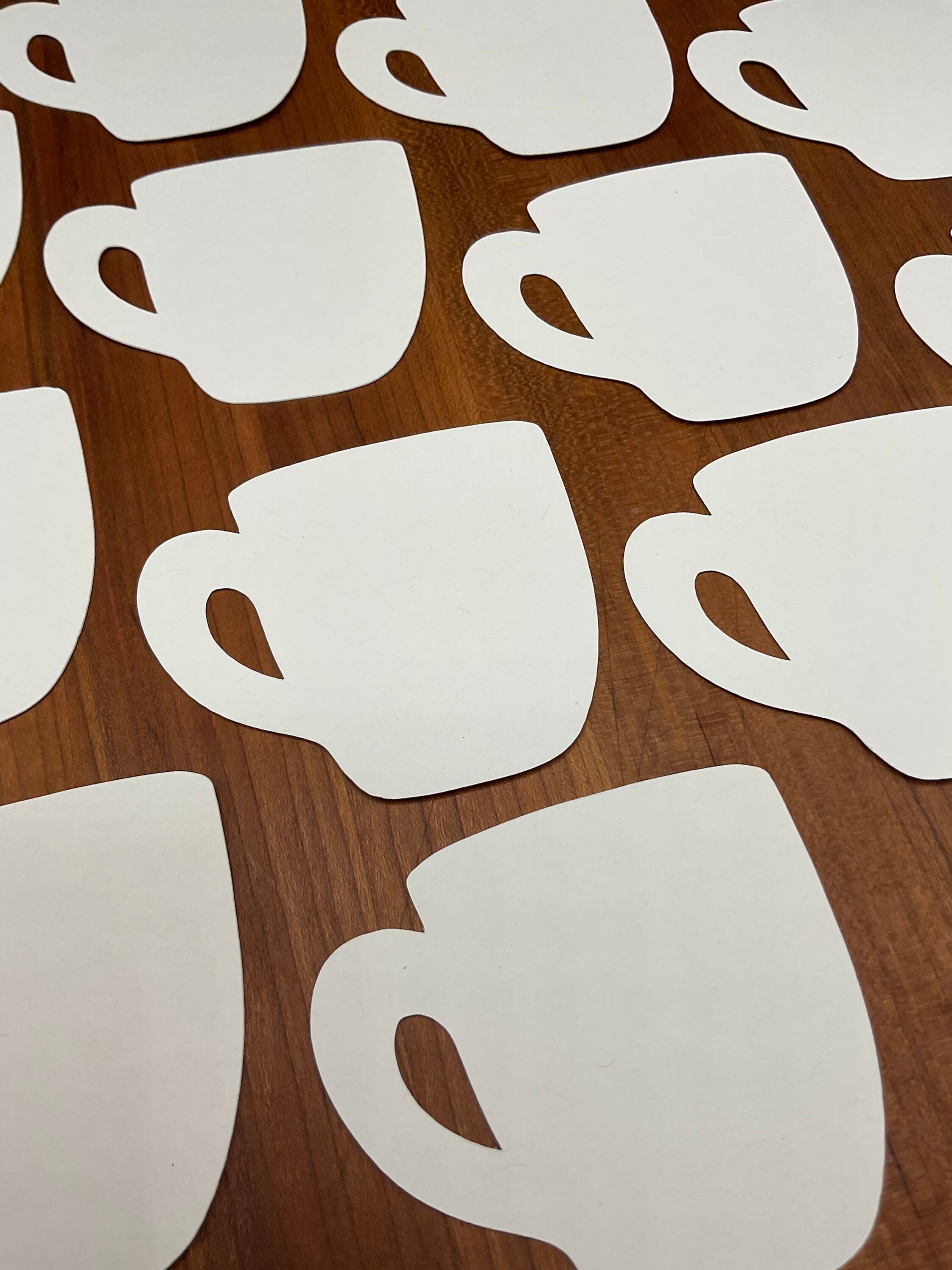 Coffee Mug Paper Cut Outs Set of 24 Bulletin Board Die Cuts on Card ...