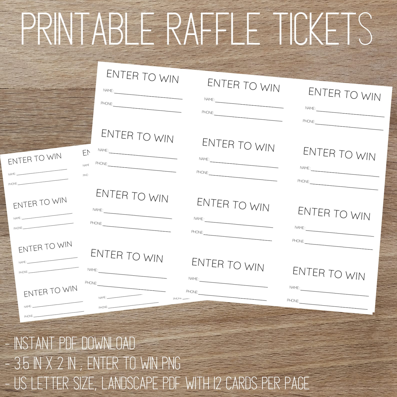 Basic Printable Raffle Ticket | Raffle Tickets Printable With Name and ...