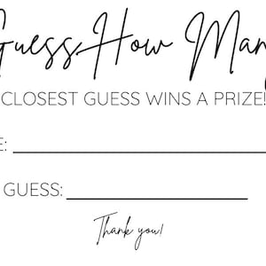 Printable Guess How Many Card | Guess How Many | Baby Shower Games ...