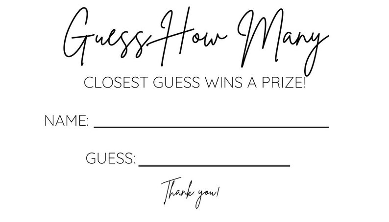 Printable Guess How Many Card | Guess How Many | Baby Shower Games ...