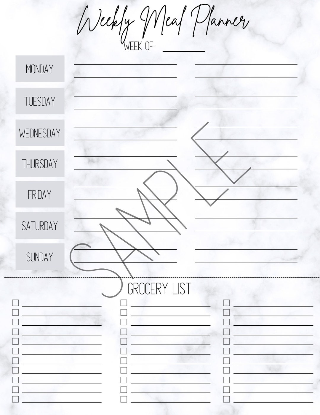 Weekly Meal Planner With Grocery List Printable Digital Minimalist Grey weekly-meal-planner-with-grocery-list-printable-digital-minimalist-grey