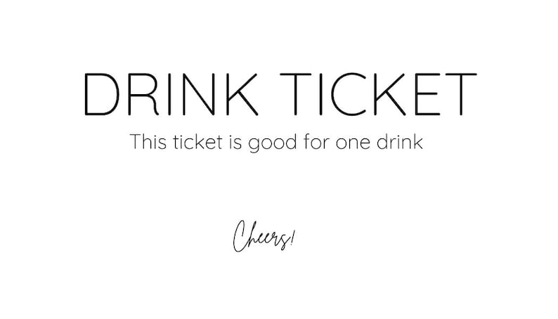 Printable Drink Ticket | Drink Tickets Printable | Beverage Ticket ...