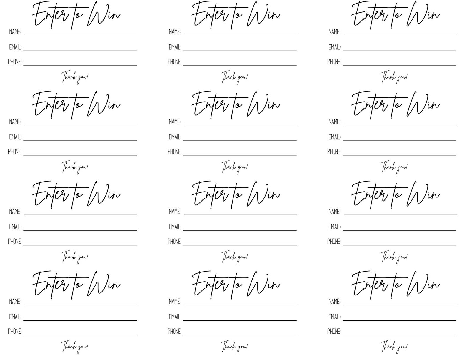 Printable Raffle Ticket | Raffle Tickets Printable | Enter to Win ...