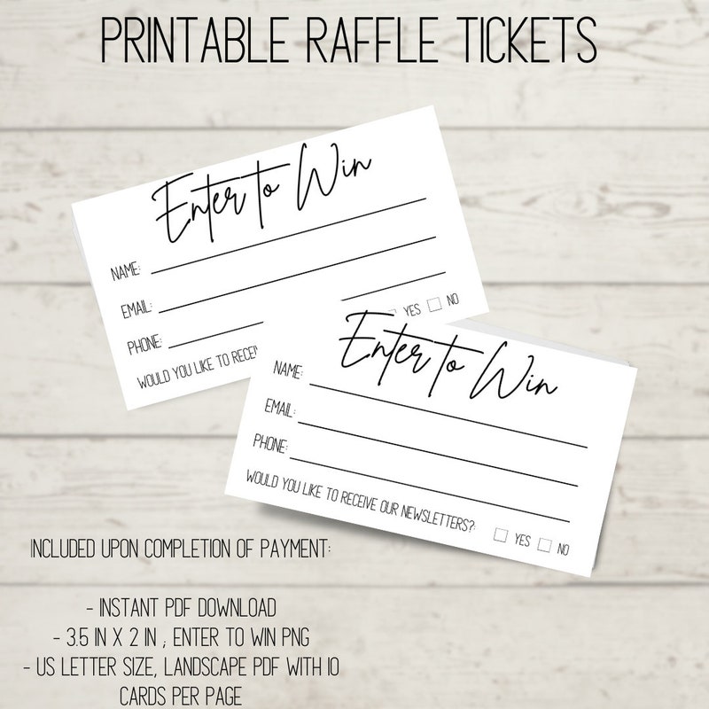 Enter to Win Raffle Sign - Etsy