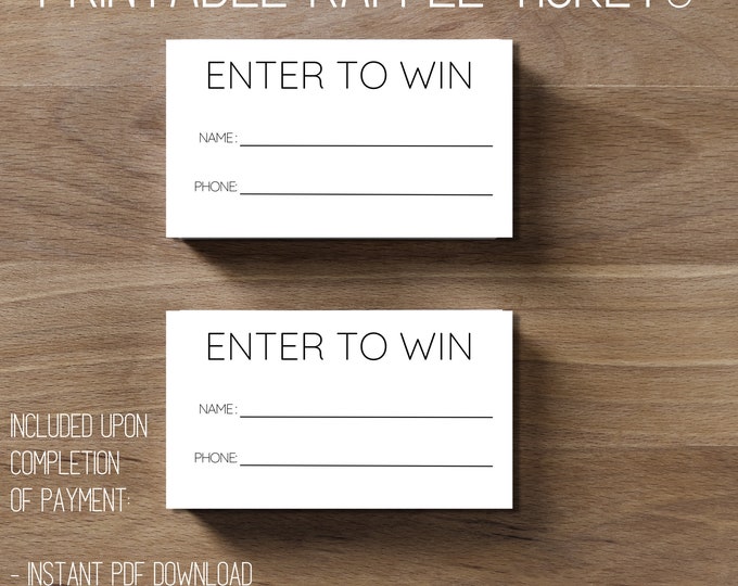 Basic Printable Raffle Ticket | Raffle Tickets Printable With Name and ...