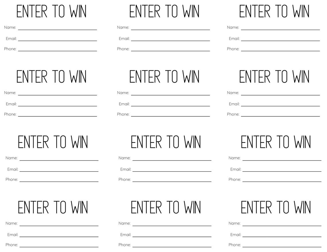 Basic Printable Raffle Ticket | Raffle Tickets Printable |enter to Win ... Basic Printable Raffle Ticket | Raffle Tickets Printable |enter to Win ...