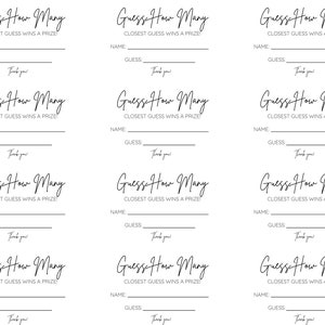 Printable Guess How Many Card With Sign | Guess How Many | Baby Shower ...