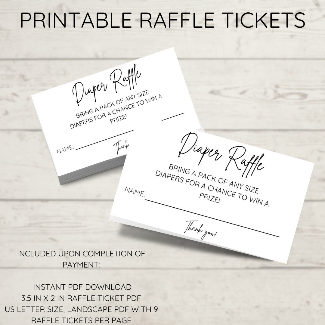 Diaper Raffle Ticket Printable Printable Diaper Raffle Ticket Diaper ...