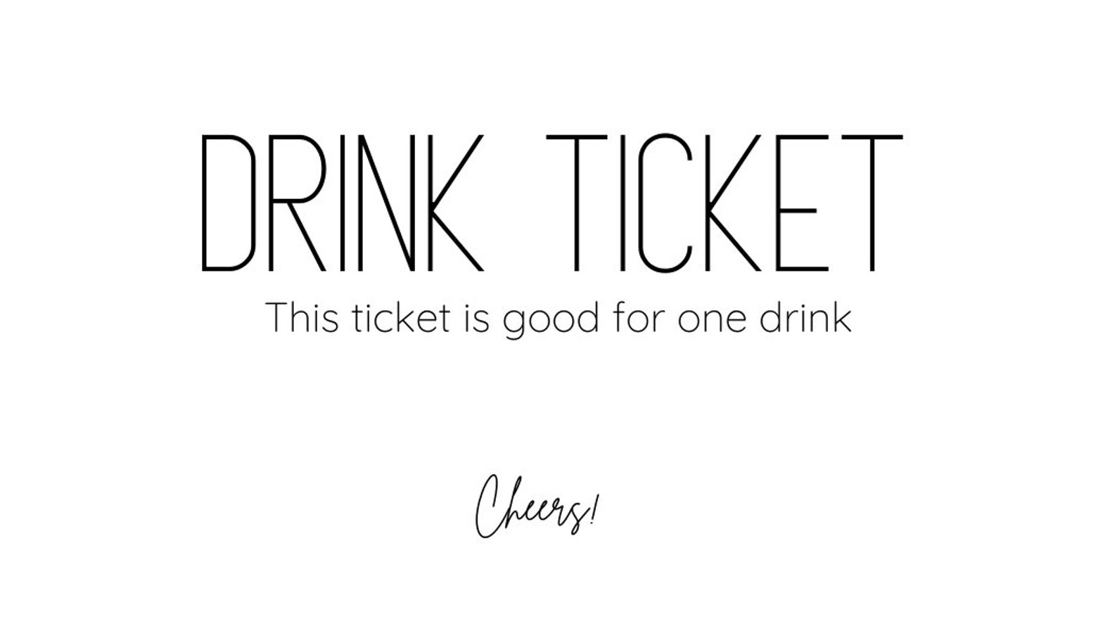 Printable Drink Ticket Drink Tickets Printable Beverage - Etsy