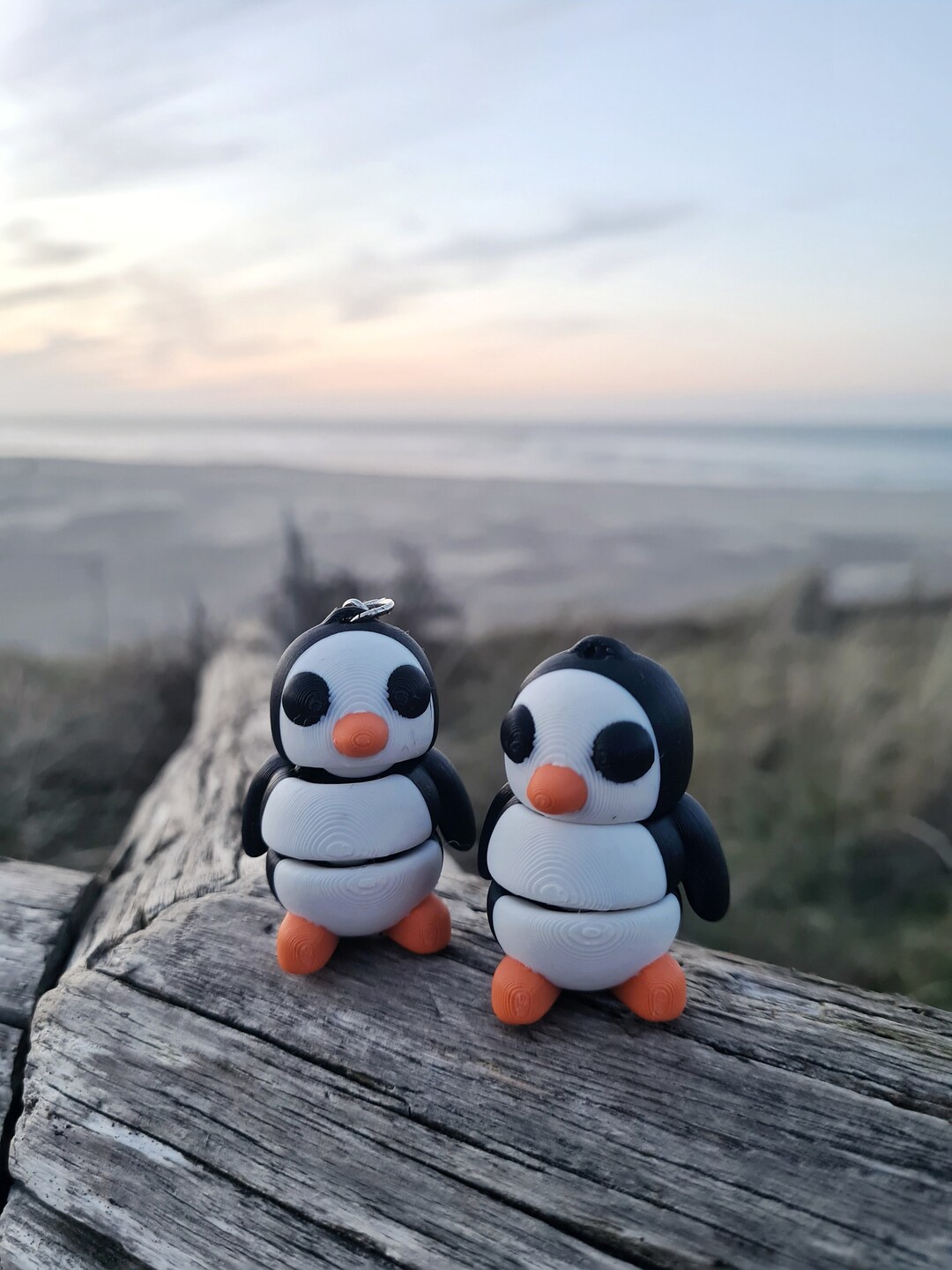 ARTICULATED PENGUIN Keychain 3D Printed Articulating Flexi Fidget Toy ...