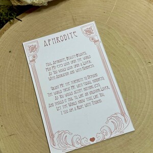 Aphrodite Prayer Card - Etsy