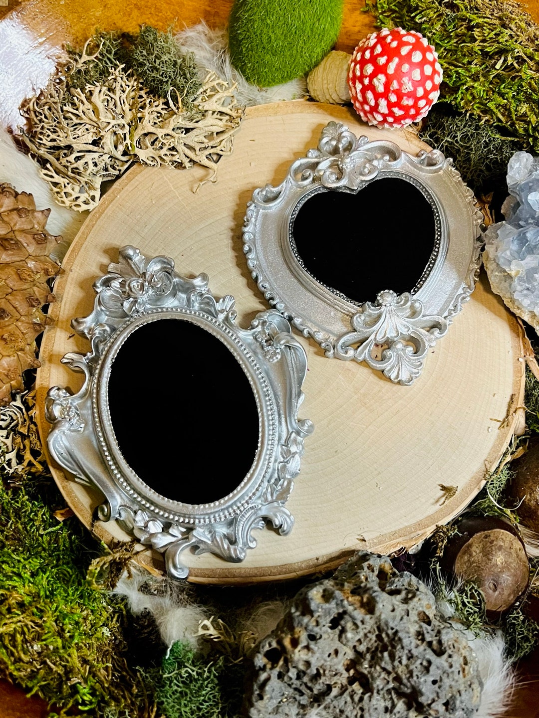 Lunar Handheld Scrying Mirror Silver - Etsy