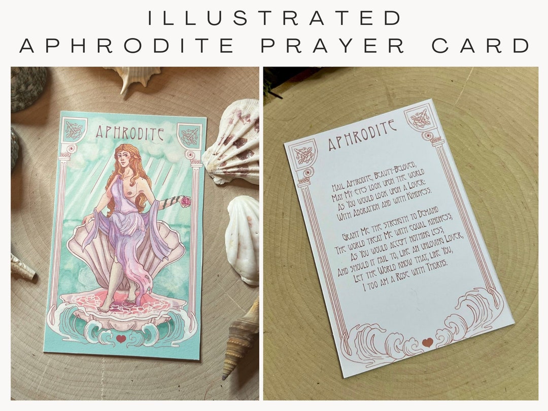 Aphrodite Prayer Card - Etsy