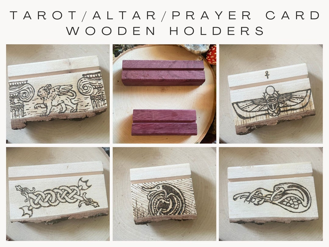 Tarot/altar/prayer Card Wooden Holders - Etsy