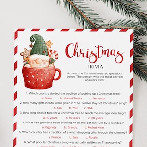 Christmas Trivia Game Printable Holiday Quiz With Fun Facts Questions ...
