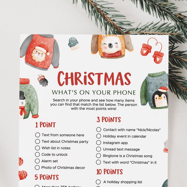 Christmas Whats on Your Phone - Etsy