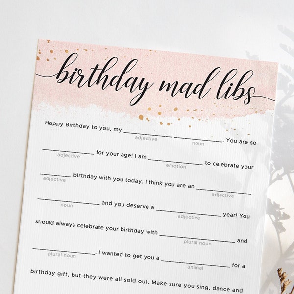 Funny Mad Lib Birthday Party - Etsy