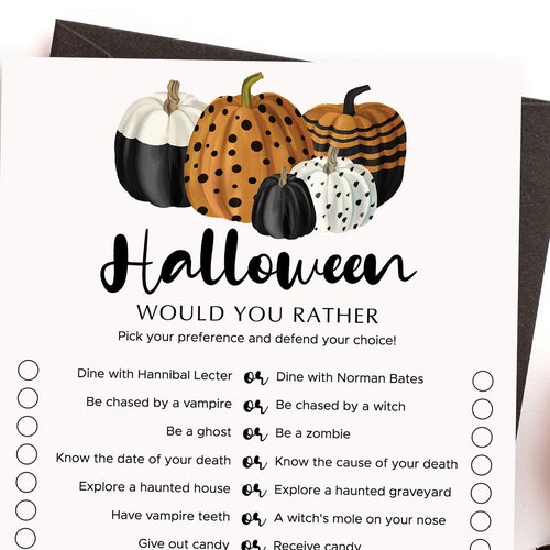 Fall/ Autumn Would You Rather Game for Kids Teens & Adults - Etsy