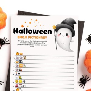 Halloween Emoji Pictionary Game Instant Download Ghost Theme Halloween ...