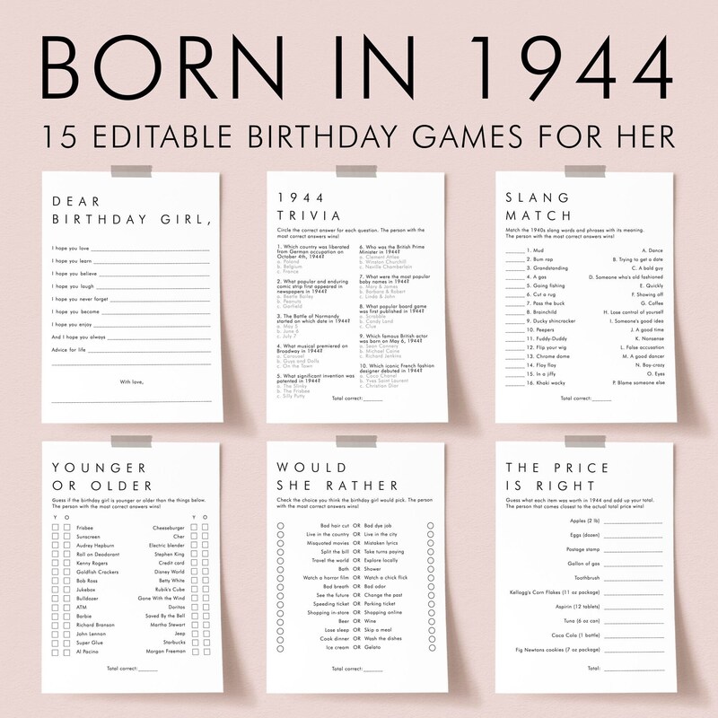 80th Birthday Party Games - Etsy