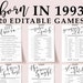Calligraphy Birthday Games Bundle for Her Born in 1993 Woman Turning 31 ...