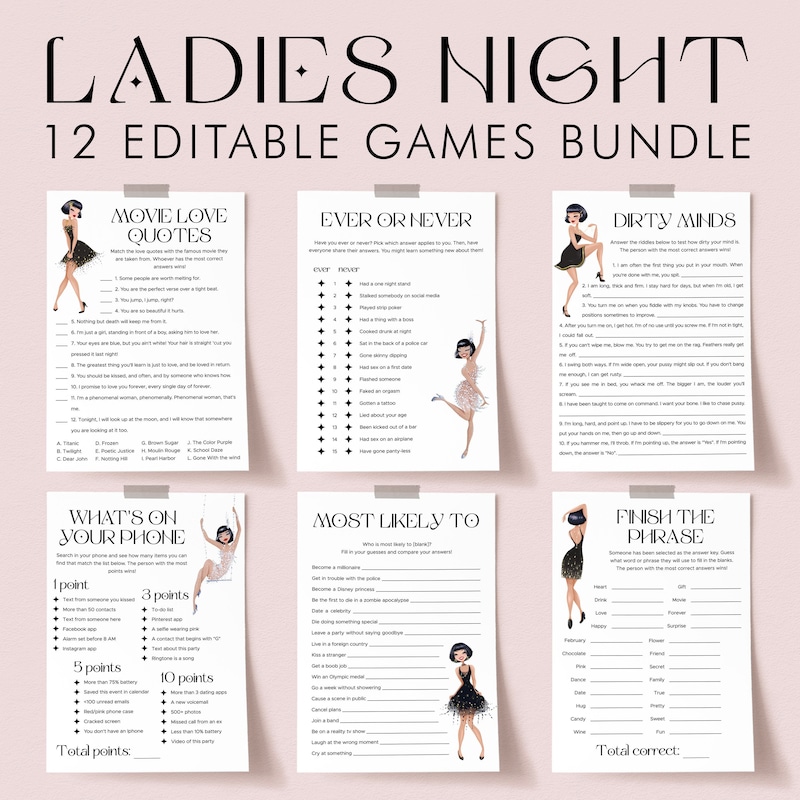 Girls Night Games - Etsy