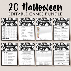 Halloween Party Games Bundle Printable Ghost Themed Halloween Quiz to ...