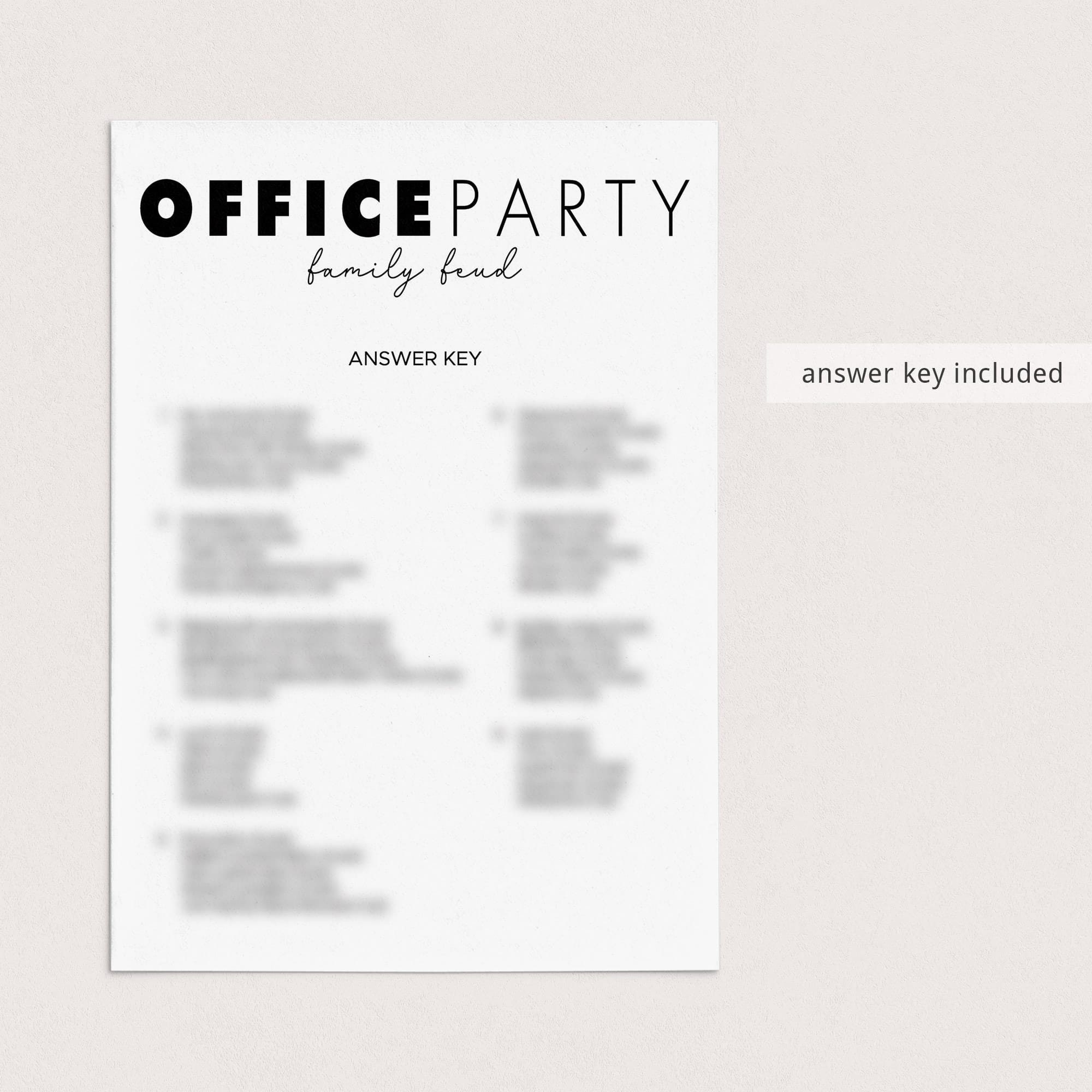 Family Feud Office Edition Work Party Family Feud Questions and Answers ...