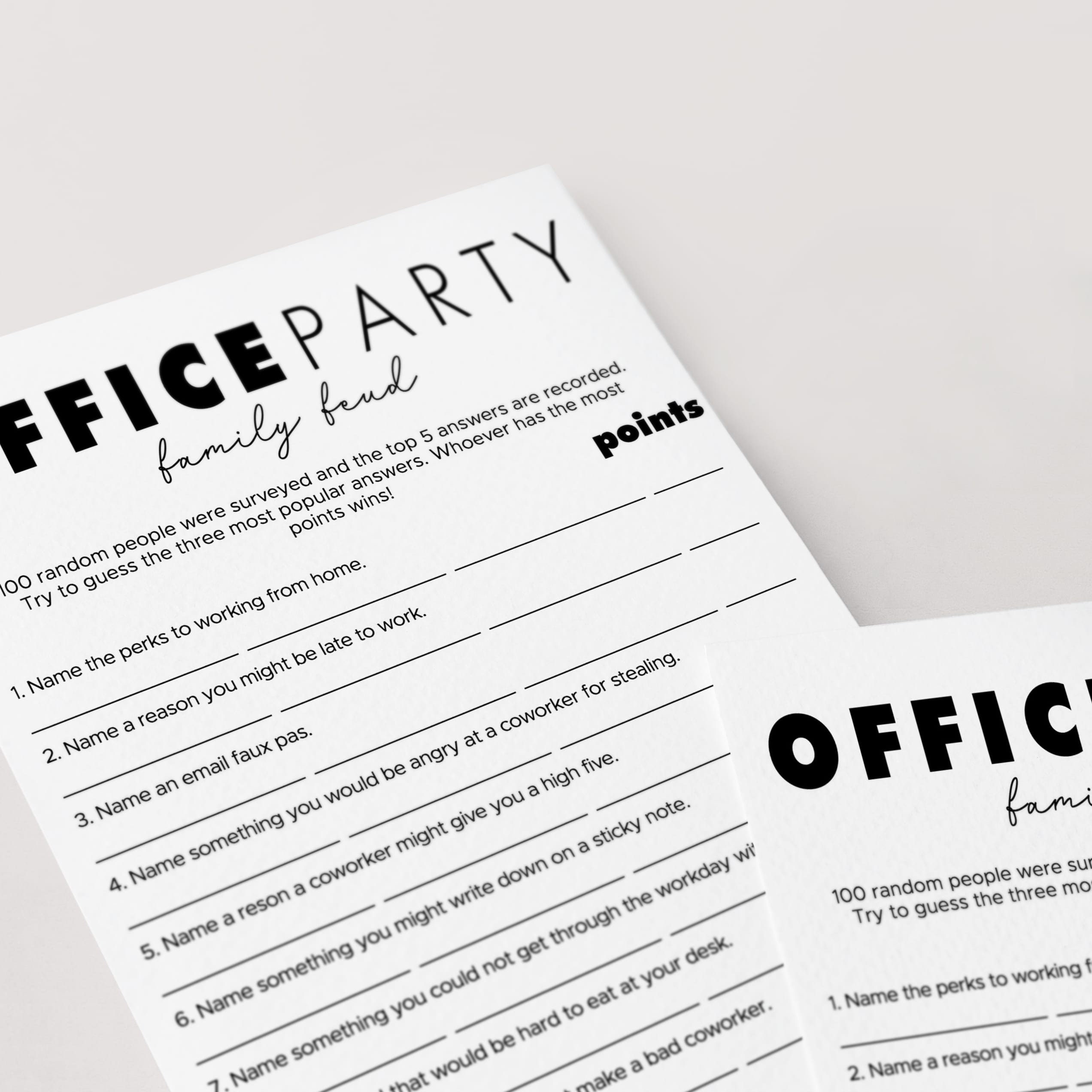 Family Feud Office Edition Work Party Family Feud Questions and Answers ...