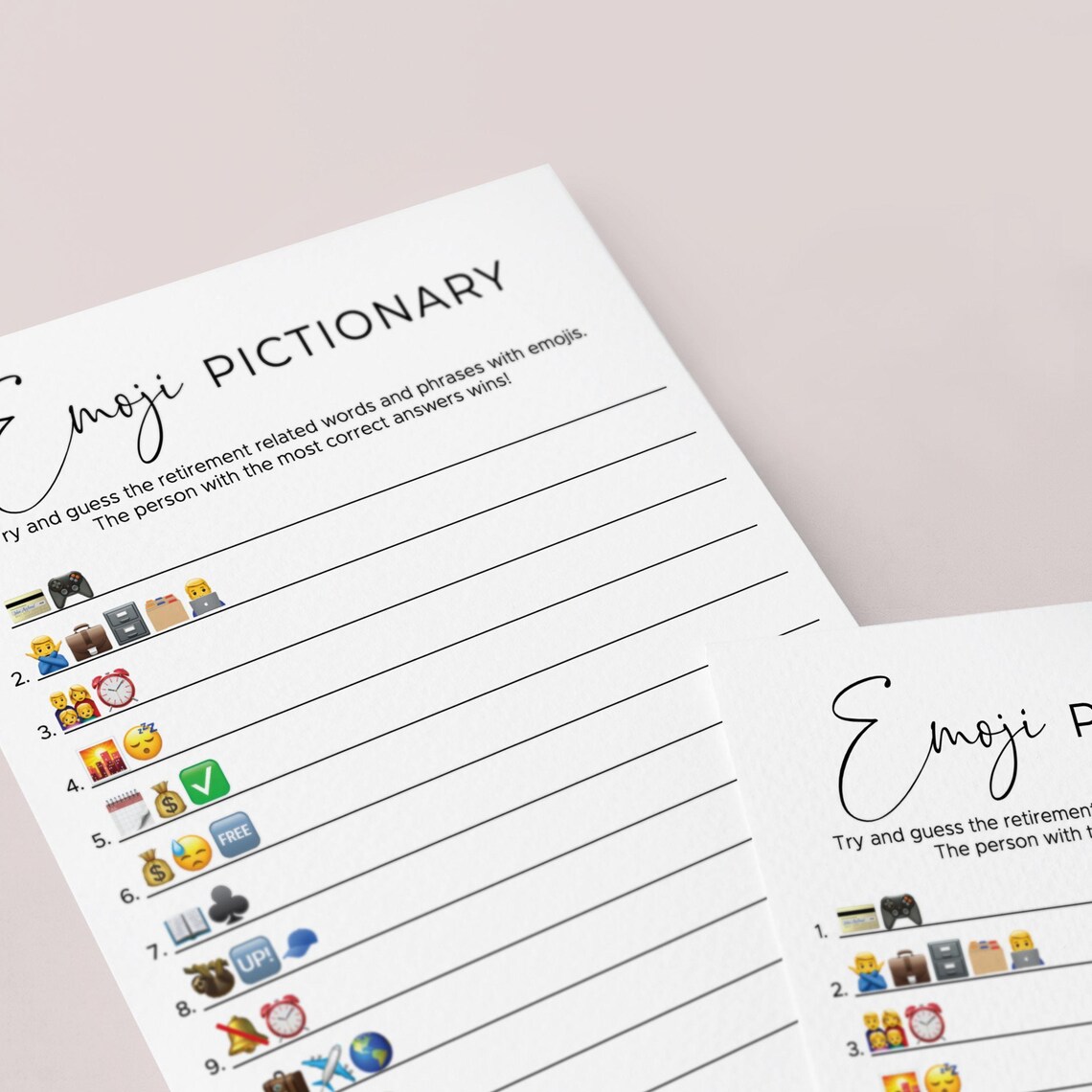 Retirement Emoji Pictionary Game Printable Guess the Emojis Activity ...