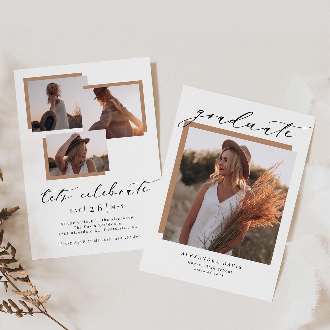 Photo Graduation Announcement Cards Photo Graduation Invitation ...