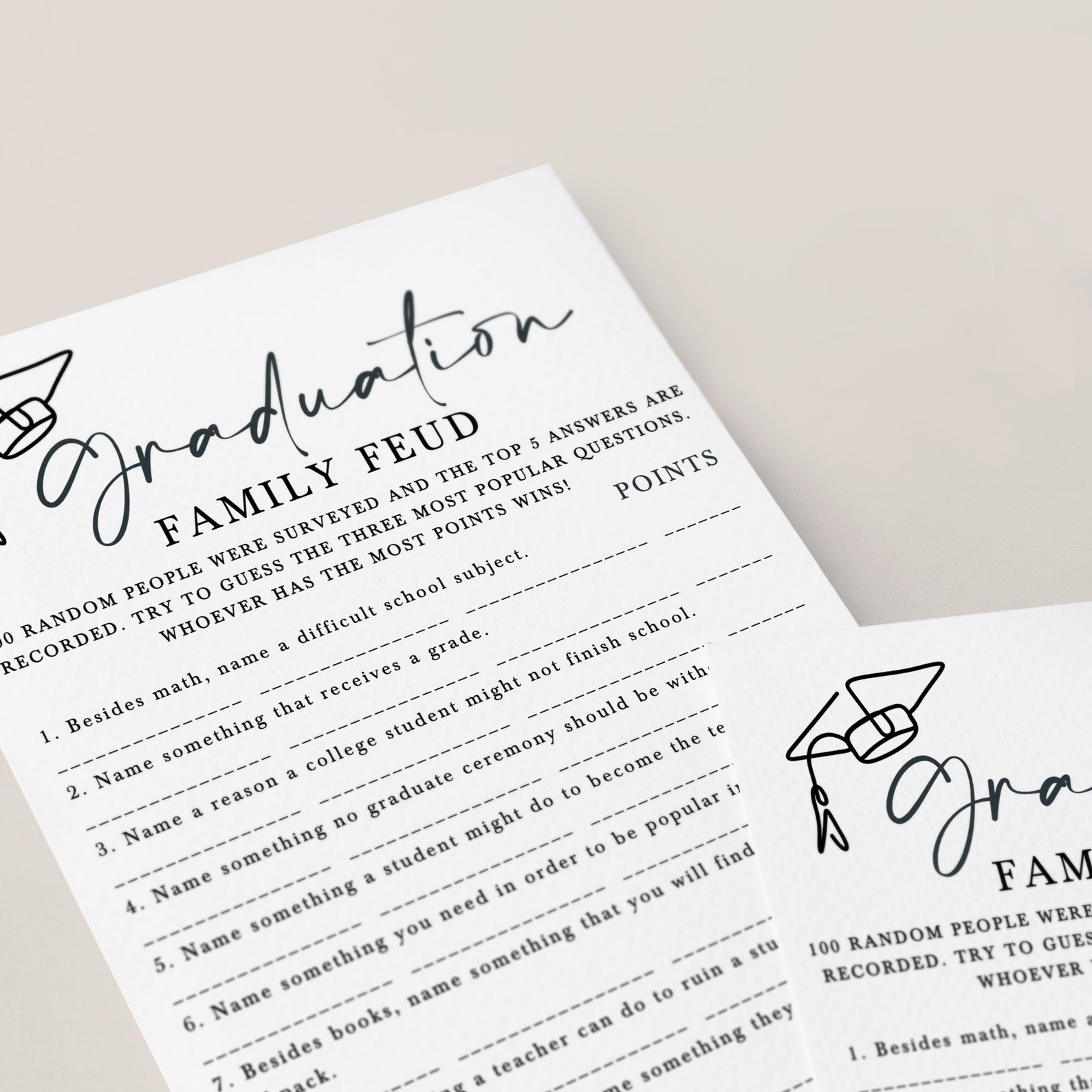 Graduation Party Games Bundle Editable Template Grad Activity Ideas ...