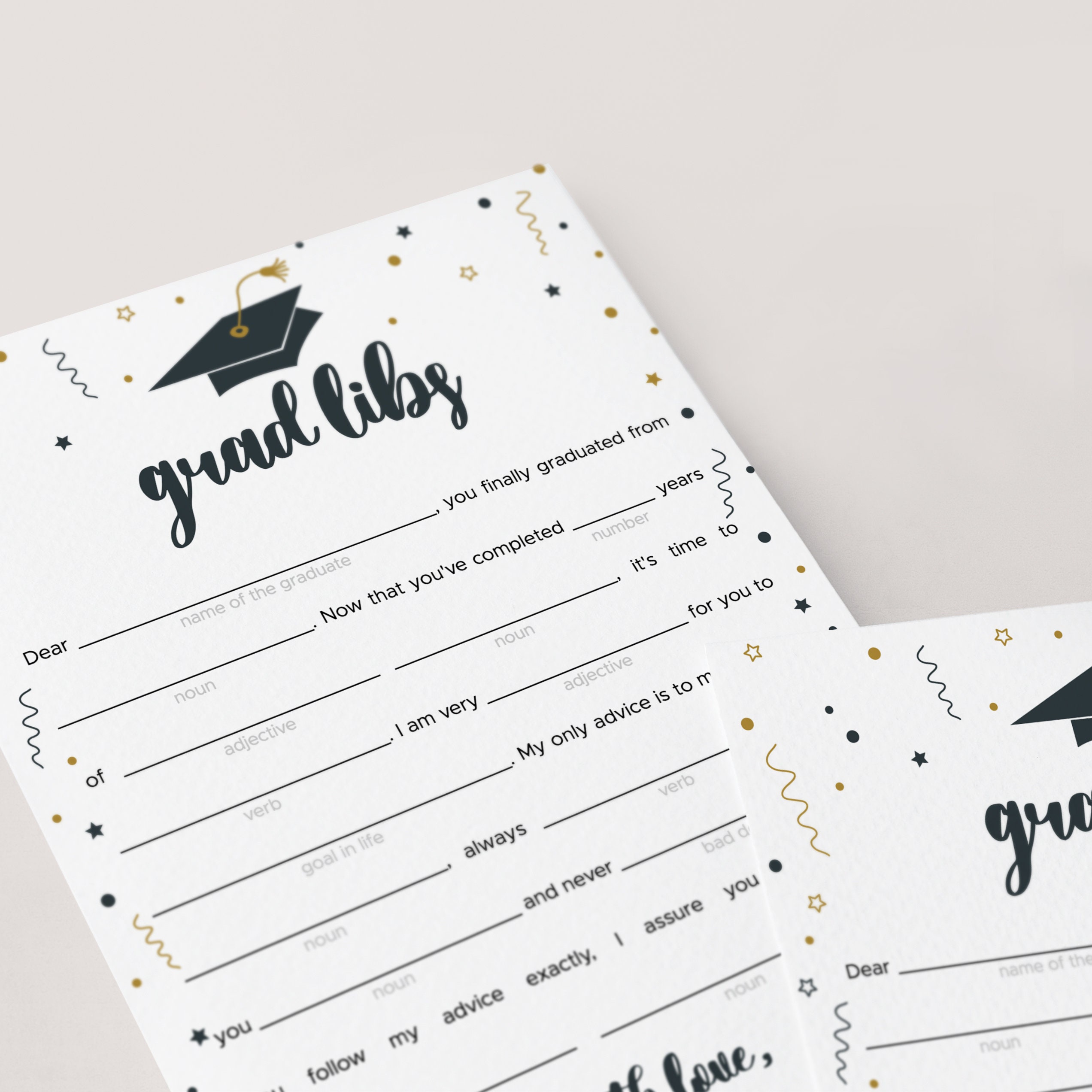 Graduation Mad Libs Game Printable Grad Party Games Simple Graduation ...