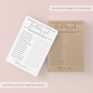 Who Knows the Birthday Girl Best Game Printable How Well Do You Know ...