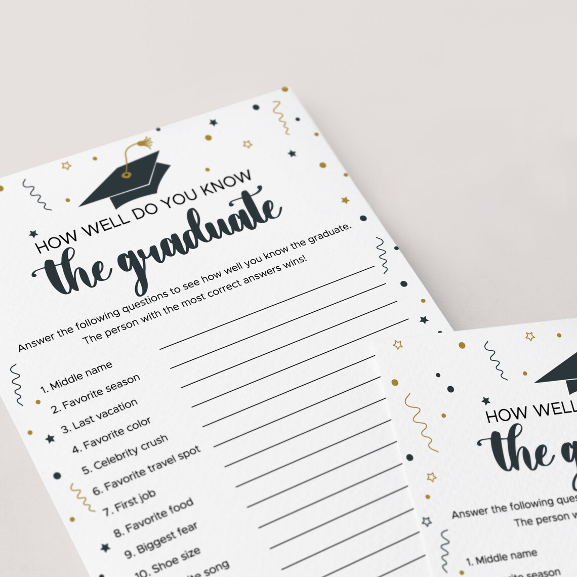 Graduation Game Who Knows the Graduate Best Download How Well Do You ...