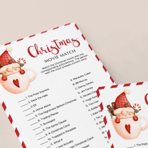 Christmas Movie Match Game Printable Holiday Movie Night Ideas for ...
