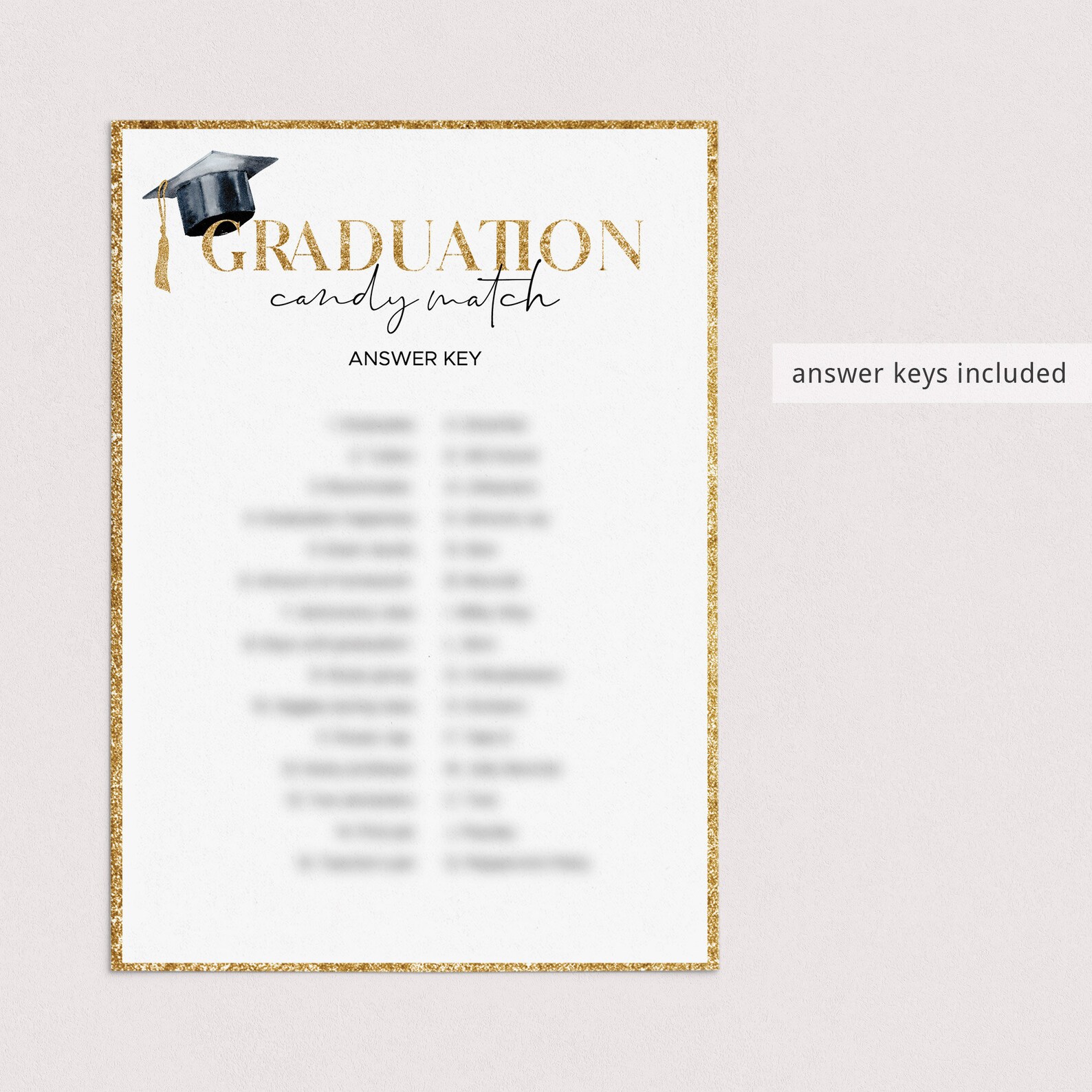 Black and Gold Graduation Party Games Printable Grad Party Game Bundle ...