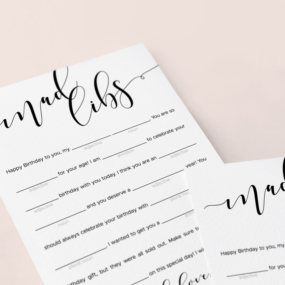 Funny Birthday Mad Libs Game Printable Bday Games for Adults and Kids ...