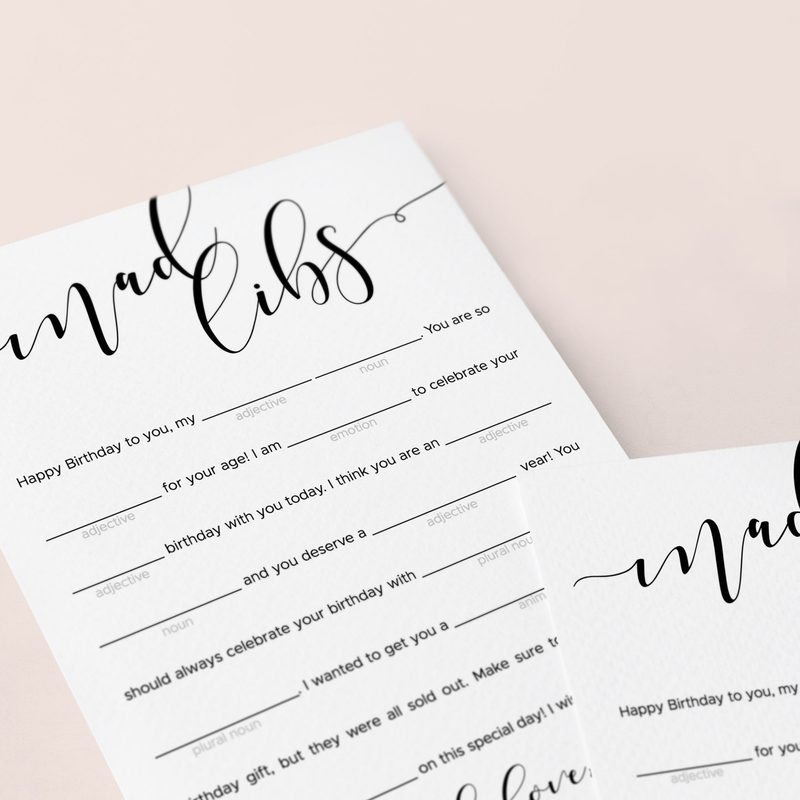 Funny Birthday Mad Libs Game Printable Bday Games for Adults and Kids ...