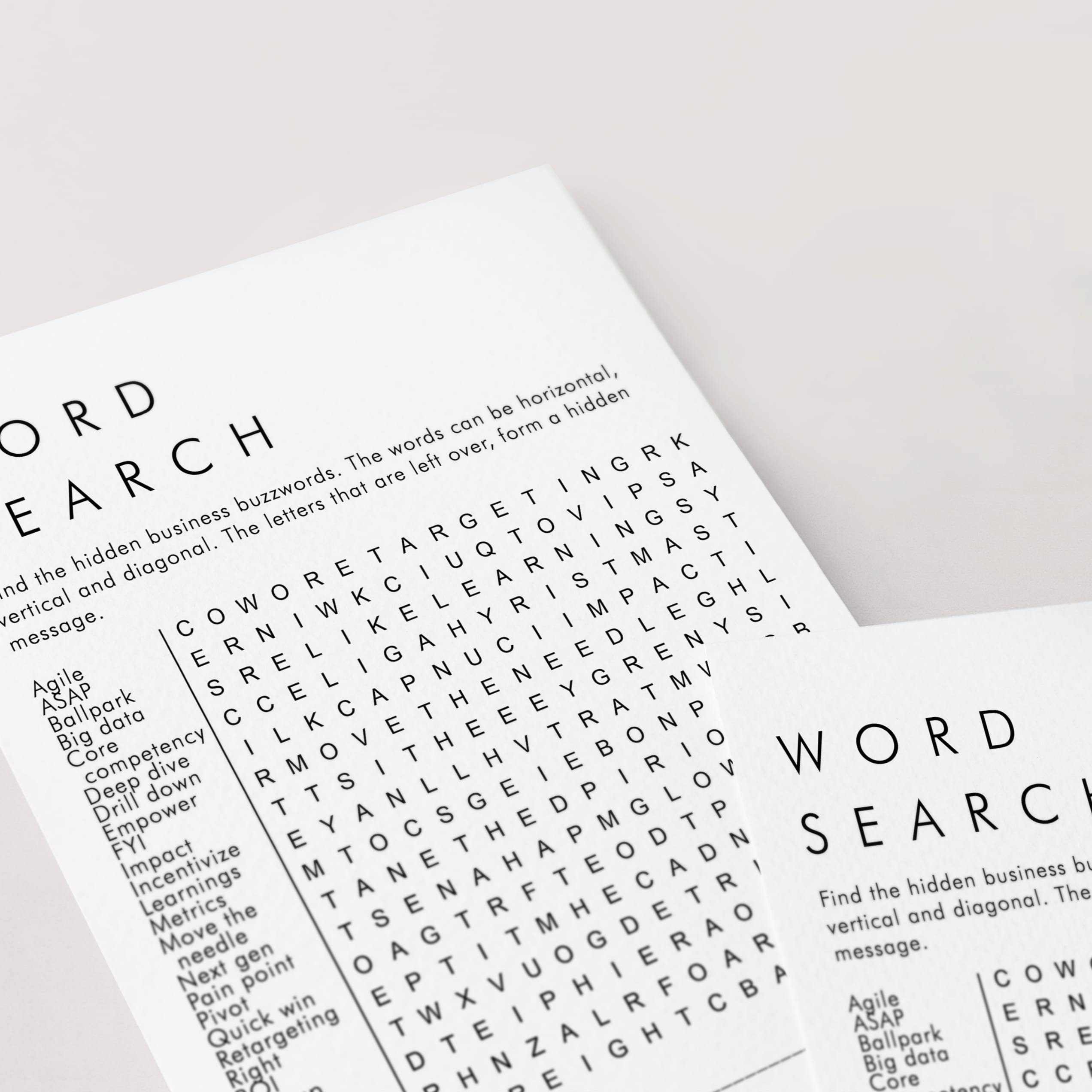 Work Party Word Search Game Printable | Minimalist Office Party Word ...