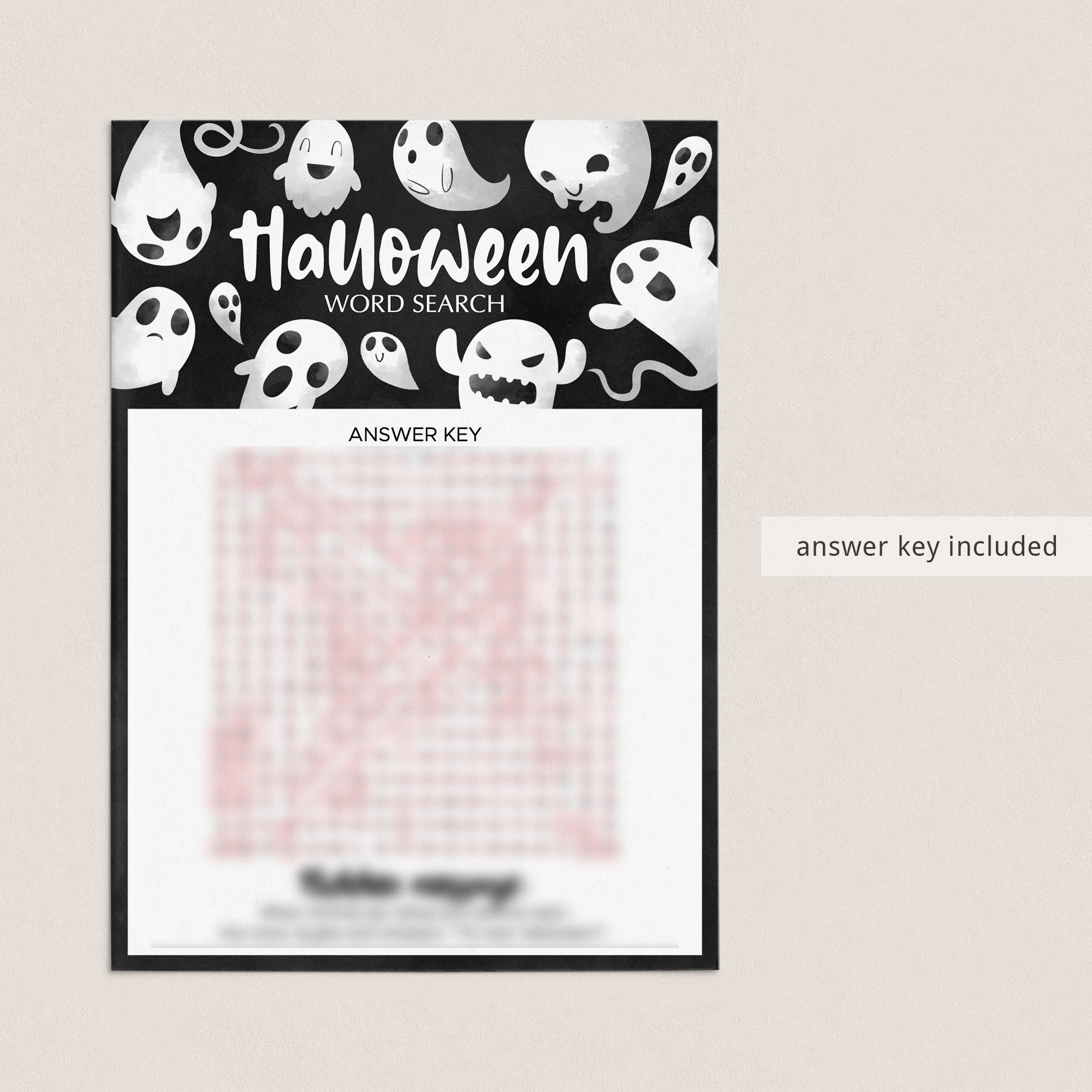 Halloween Word Search Printable Ghost Themed Halloween Party - Etsy