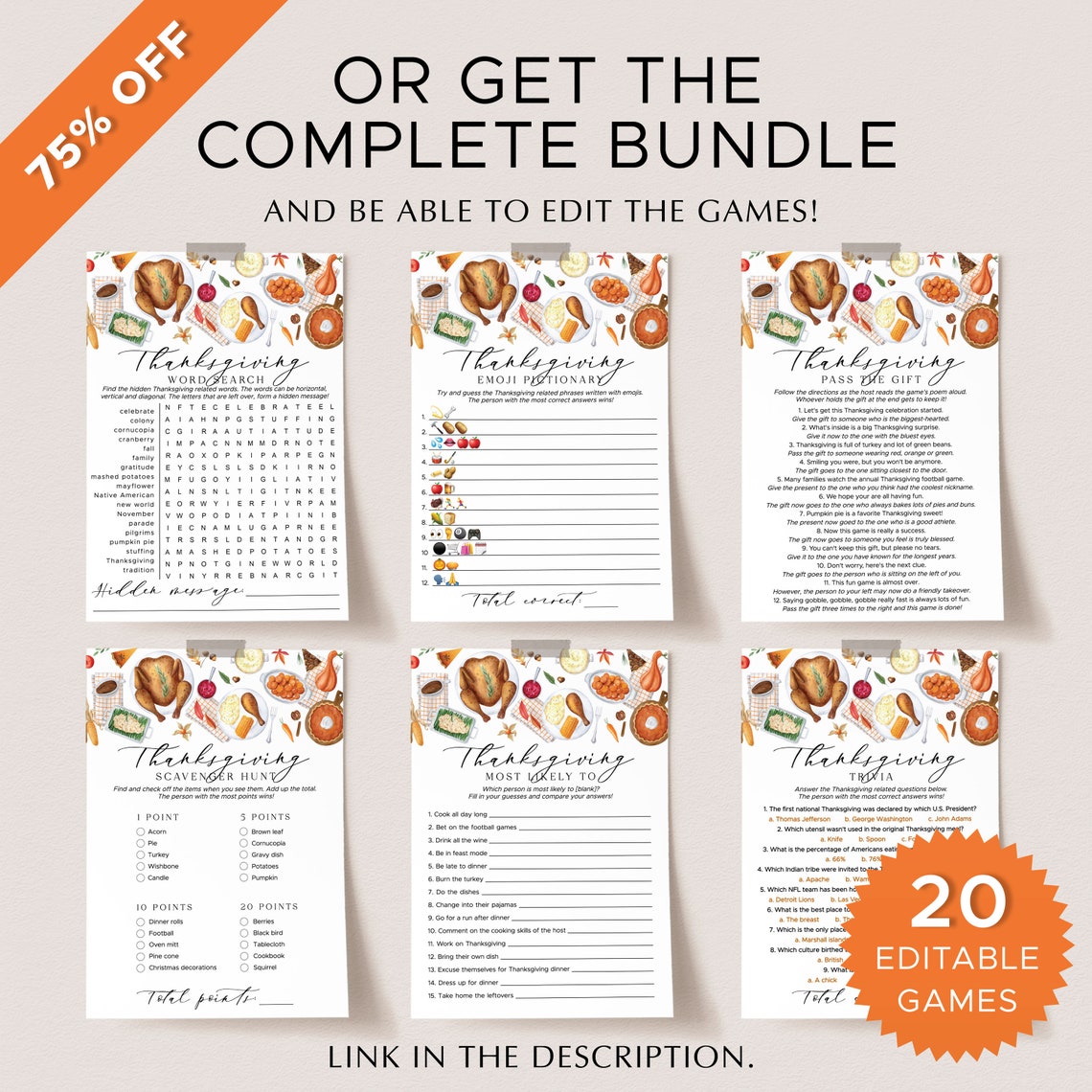 Thanksgiving Pass the Gift Game Printable Family Dinner Party - Etsy