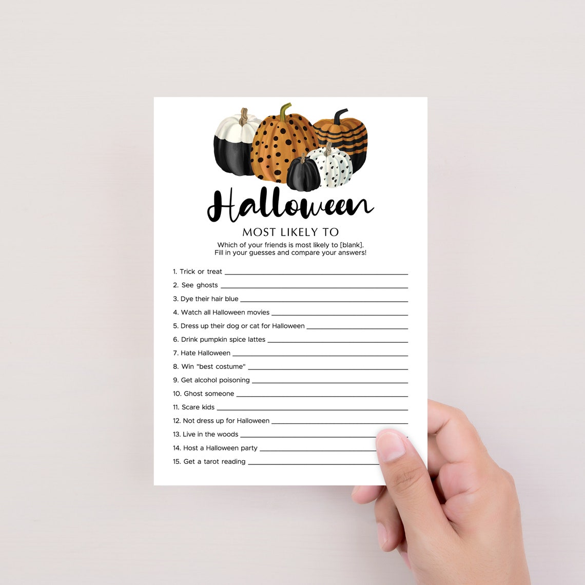 Halloween Games Bundle Editable Template Pumpkin Spooky - Etsy