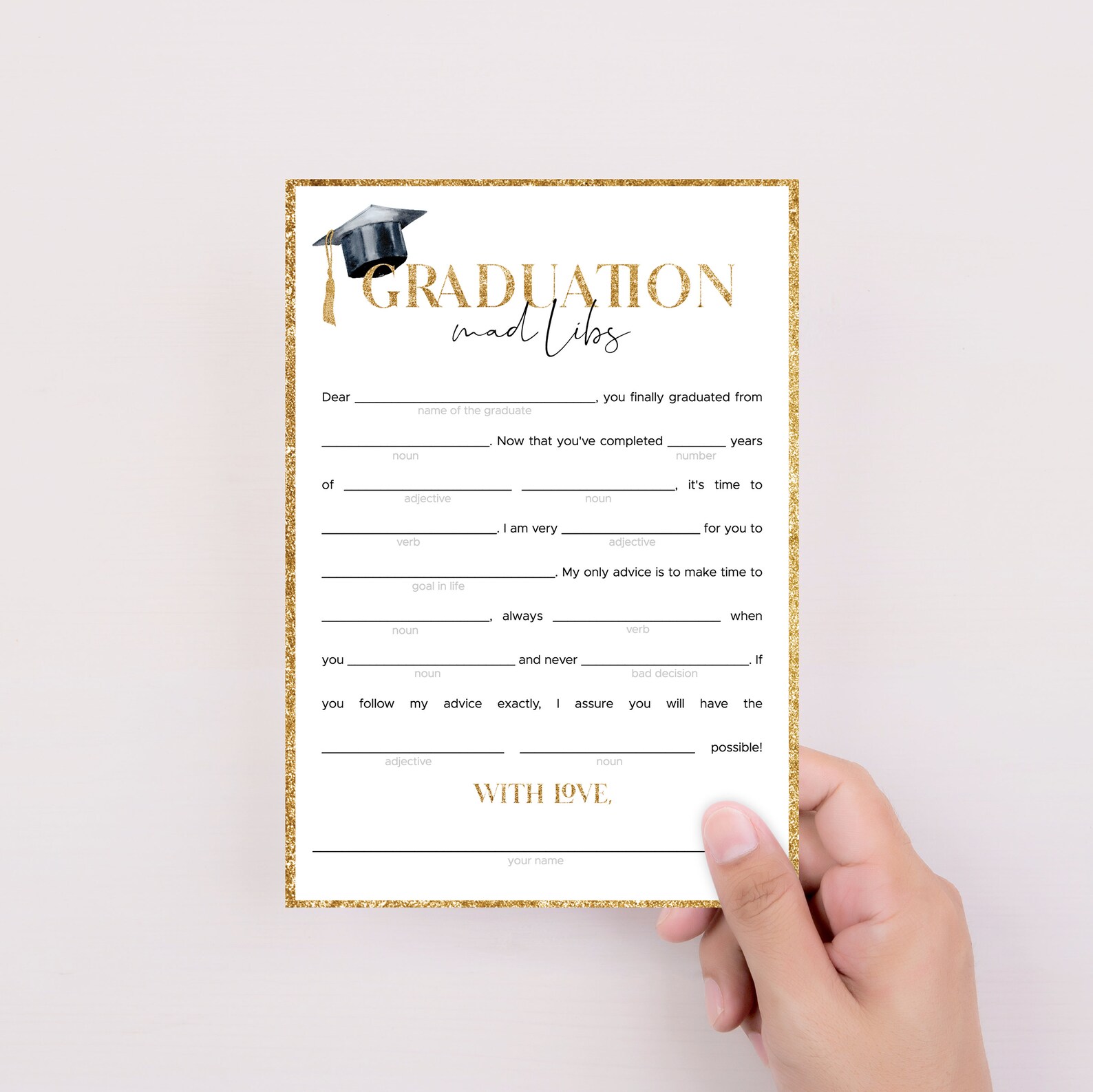 Graduation Games Bundle Printable Gold Glitter Grad Party Activity ...