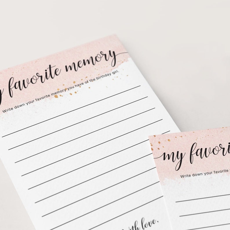 My Favorite Memory of the Birthday Girl Printable Birthday Party Games ...